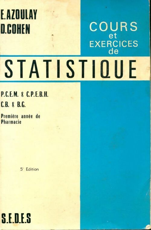 Livrenpoche : Cours et exercices de statistique - Élie Azoulay - Livre