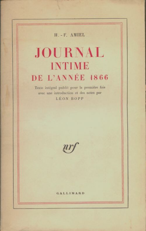 Livrenpoche : Journal intime de 1866 - H.F Amiel - Livre